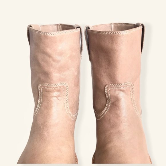 Frye | Shoes | Frye Anna Short Light Tan Leather Pull On Comfy Casual ...